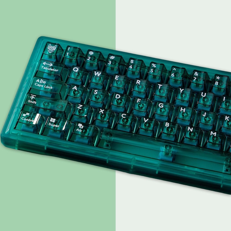 Green Full Transparent Keycaps Set, Mechanical Keyboard Universal ...