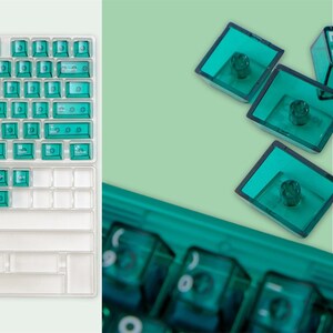 Green Full Transparent Keycaps Set, Mechanical Keyboard Universal ...