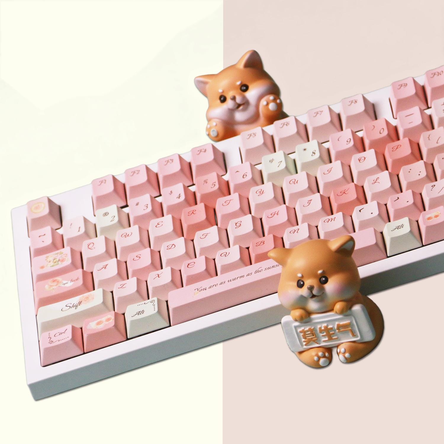 Cute Pink Flower Keycaps Set, Gradient Pink Keycaps Set, Mechanical ...