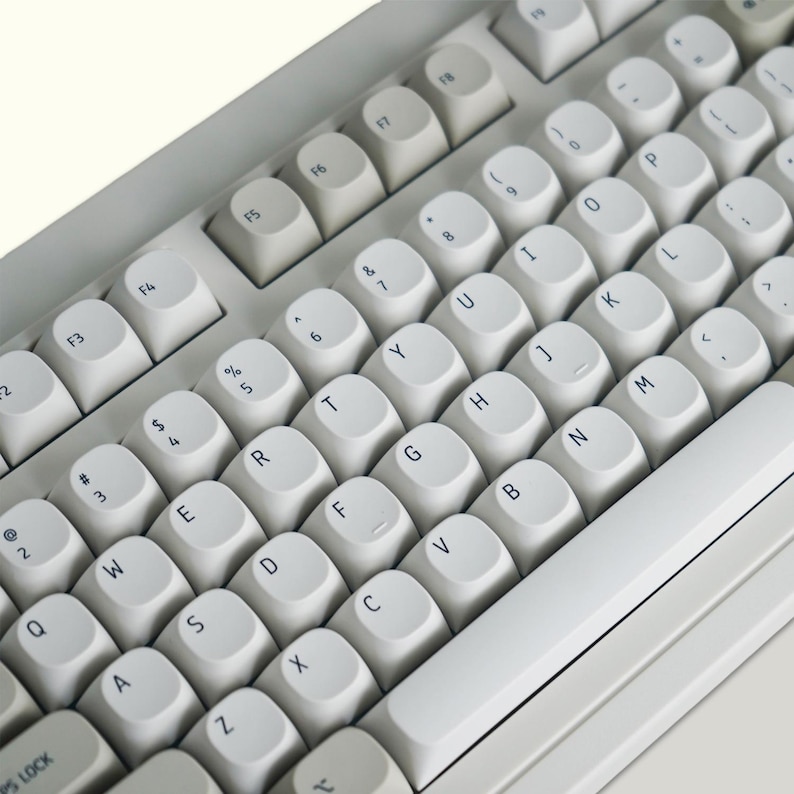 Minimalist Gray Keycaps Set, Retro Grey Keycaps Set, Gaming Keyboard ...