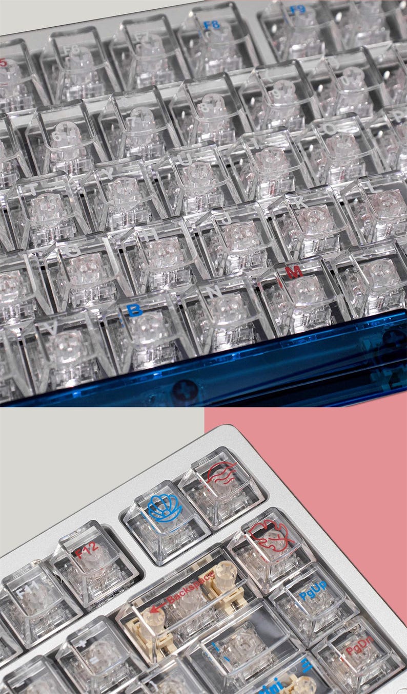 Fully Transparent Keycaps Set, Crystal Ice Keycaps Set, Mechanical ...