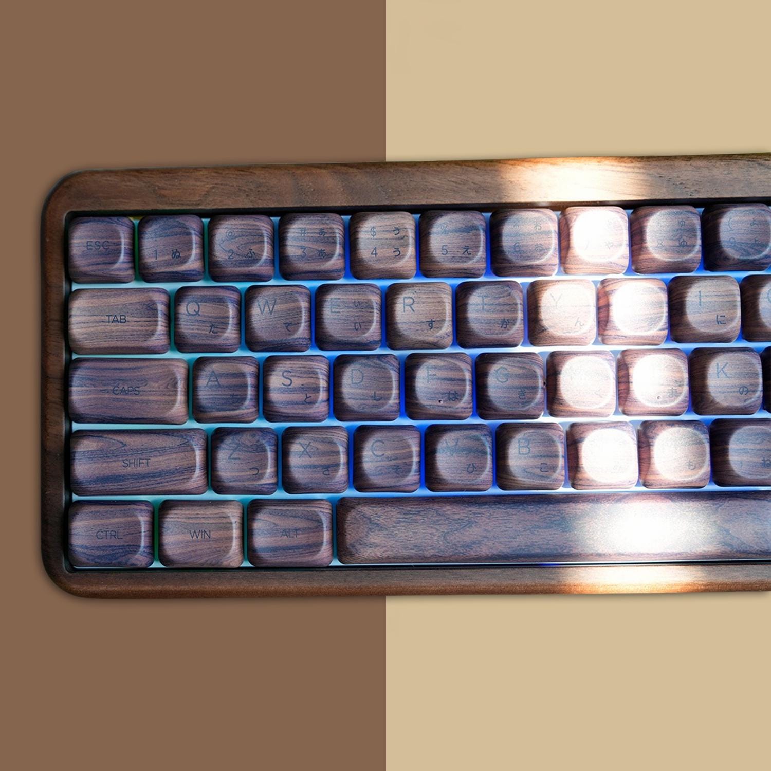 Wooden Walnut Keycaps Set, Vintage Wood Grain Keycaps Set, Mechanical ...