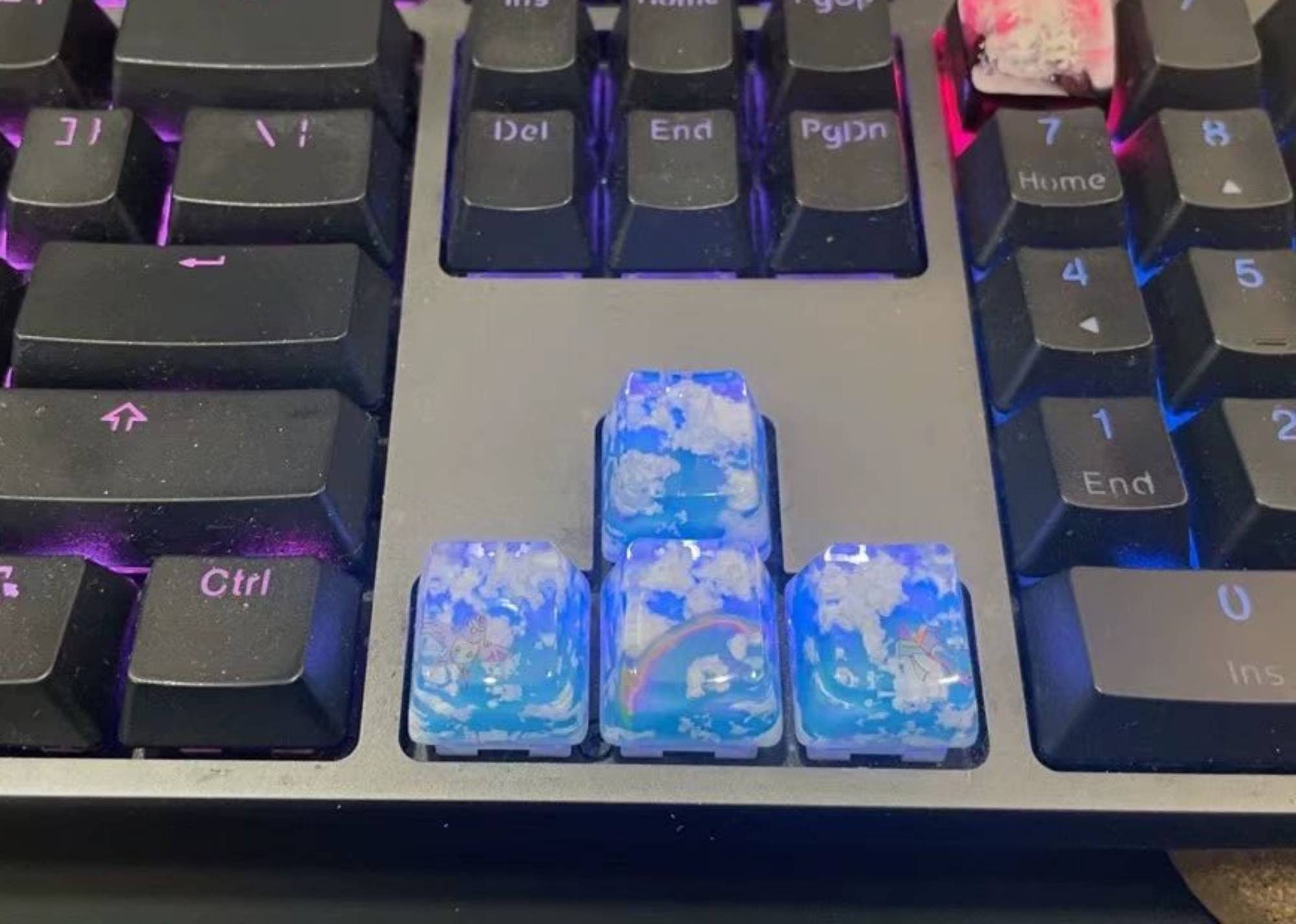 Blue Sky Clouds Transparent Keycaps, Best Personalized Mechanical ...