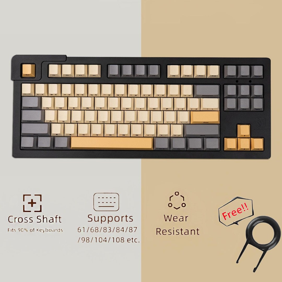 Simple Side Engraved Keycaps Set, Solid Keycaps Set, Mechanical ...