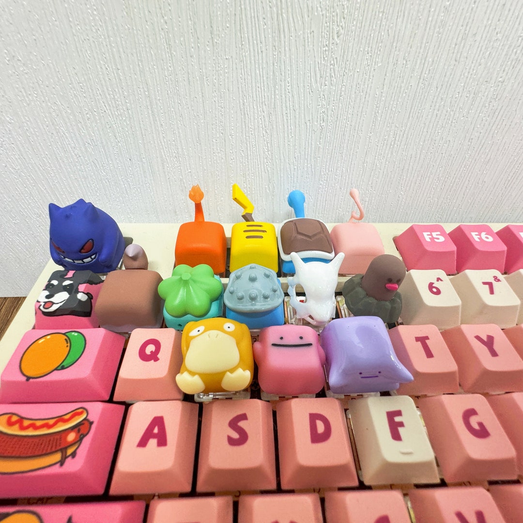 Handmade Anime Keycaps, Pokemon Anime Resin Keycaps, Cute Single Anime ...
