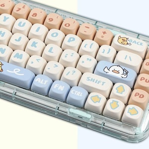 Cute Duck Anime Keycaps Set, Cartoon Graffiti Keycap Set, Mechanical ...