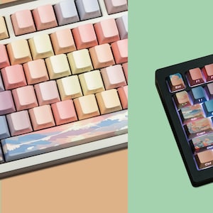 Colorful Cloud Gradient Keycaps Set, Evening Sunset Side Engraved ...