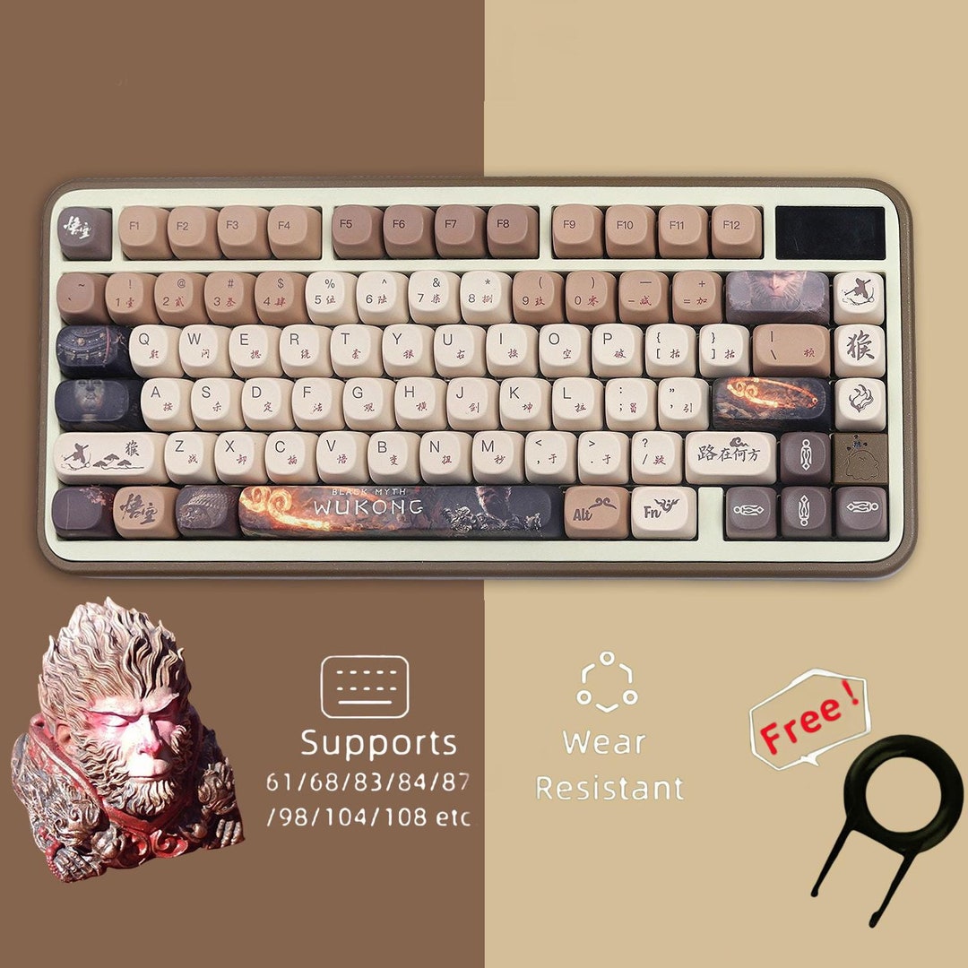 Black Myth Wukong Keycaps Set, Brown Game Keycaps Set, Mechanical ...