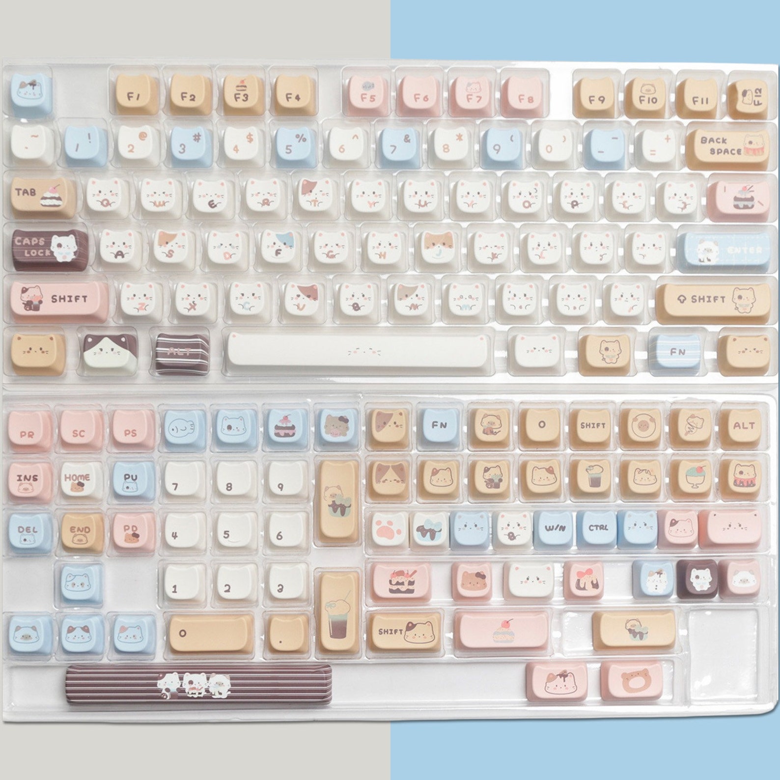 Cute Cat Keycap Set, Anime Keycaps Set, Mechanical Keyboard Keycaps Set ...
