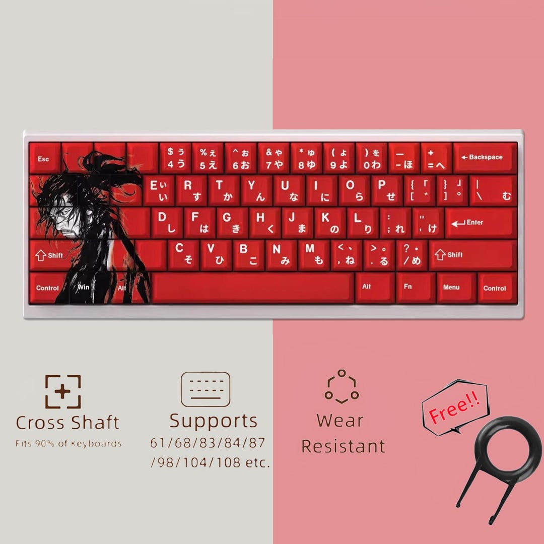 Anime Japanese Keycaps Set, Manga Keycaps Set, Mechanical Keyboard ...