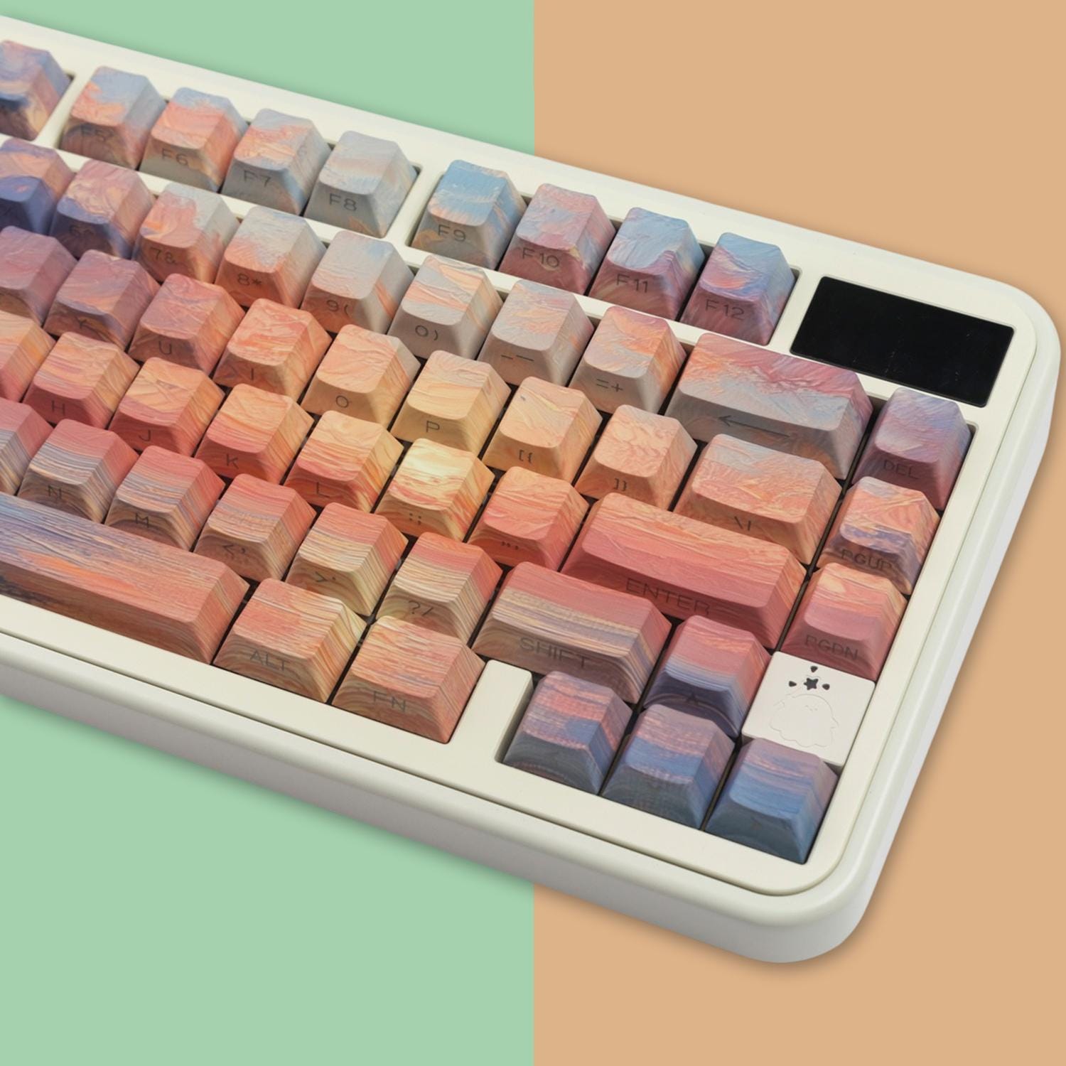 Sunrise Gradient Keycaps Set, Macaron Colorful Side Engraved Keycap Set ...