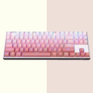 Gradient Pink Translucent Keycaps Set, Simple Pink Keycaps Set ...