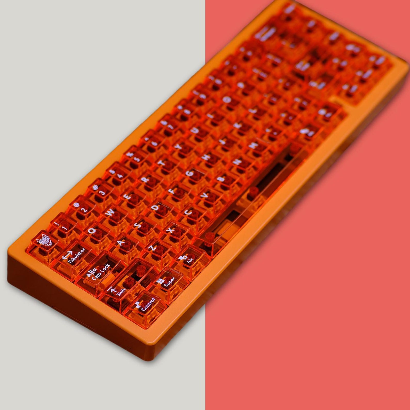 Red Full Transparent Keycaps Set, Ice Crystal Transparent Keycaps Set ...