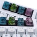 Green Flowers Keyboard Keycaps, Mechanical Fully Transparent Keycaps ...