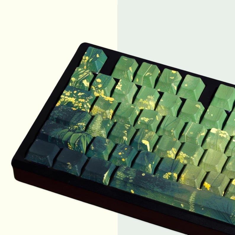 Green Keycaps Set, Translucent PBT Keycaps, Mechanical Keyboard Artisan ...