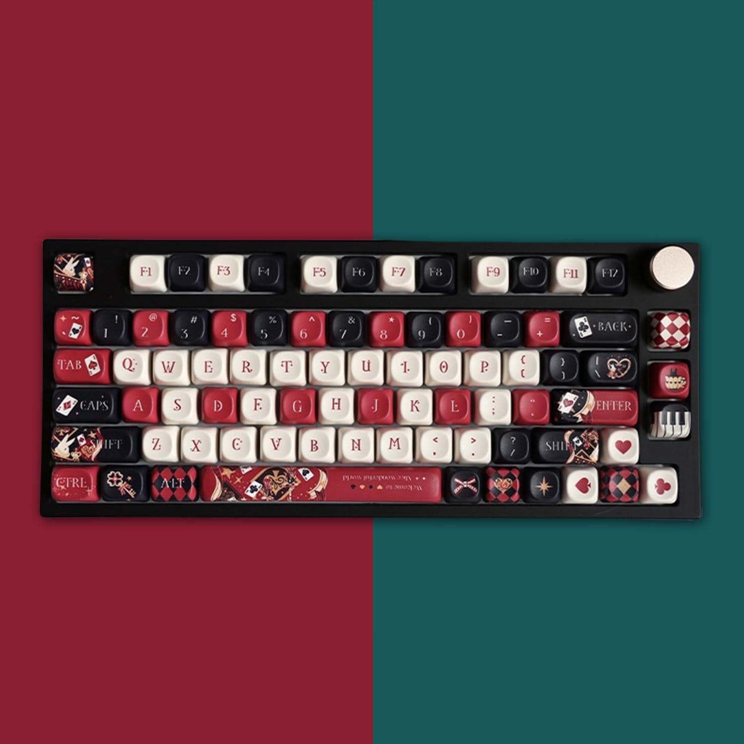 Retro Black Red Keycaps Set, Alice Anime Keycaps Set, Mechanical ...