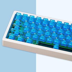 Blue Full Transparent Keycaps Set, Crystal Clear Keycaps Set, PC Cherry ...