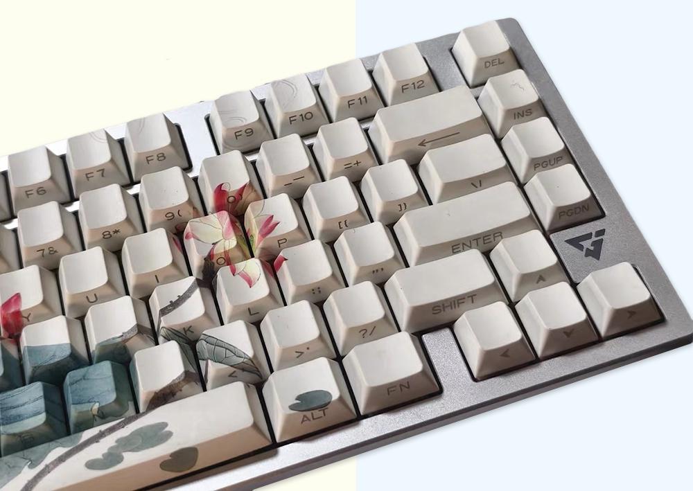 Lotus Flower Translucent Keycaps Set, Lotus Leaf Side Engraved Keycap ...