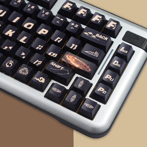 Black Myth Wukong Keycaps Set, Black Side Engraved Light Keycaps Set ...