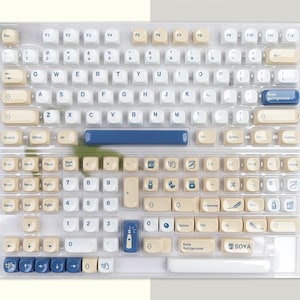 Simple Ceramic Keycaps Set, Beige Keycaps Set, Mechanical Keyboard ...