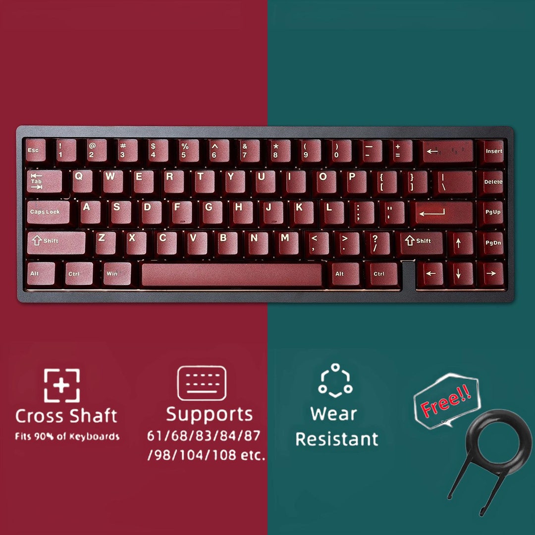 Vintage Red Keycaps Set, Frosted Red Keycaps Set, Cherry Mechanical ...