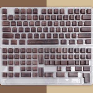 Walnut Side Print Keycaps Set, Wooden Backlit Keycaps Set, Cherry 132 ...