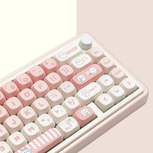 Kawaii Pink Keycap Set, Pink Gradient Keycaps Set, Cute Anime Keycap ...