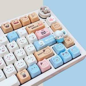 Cute Cat Keycap Set, Anime Keycaps Set, Mechanical Keyboard Keycaps Set ...
