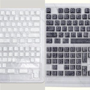 Black White Line Keycaps Set, Artistic Side Engraved Keycaps Set ...