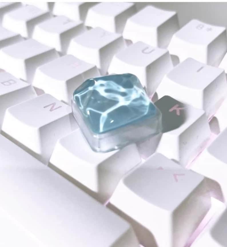 4 Colors Wave Resin Keycaps, Jelly Translucent Single Keycap, Custom ...