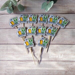 3D (handmade) Beer Cake Topper and 2pcs Mini Topper / Cupcake Topper ...