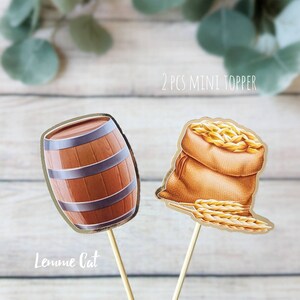 3D (handmade) Beer Cake Topper and 2pcs Mini Topper / Cupcake Topper ...