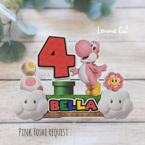 3D handmade Yoshi Cake Topper / Cupcake Topper / - Etsy