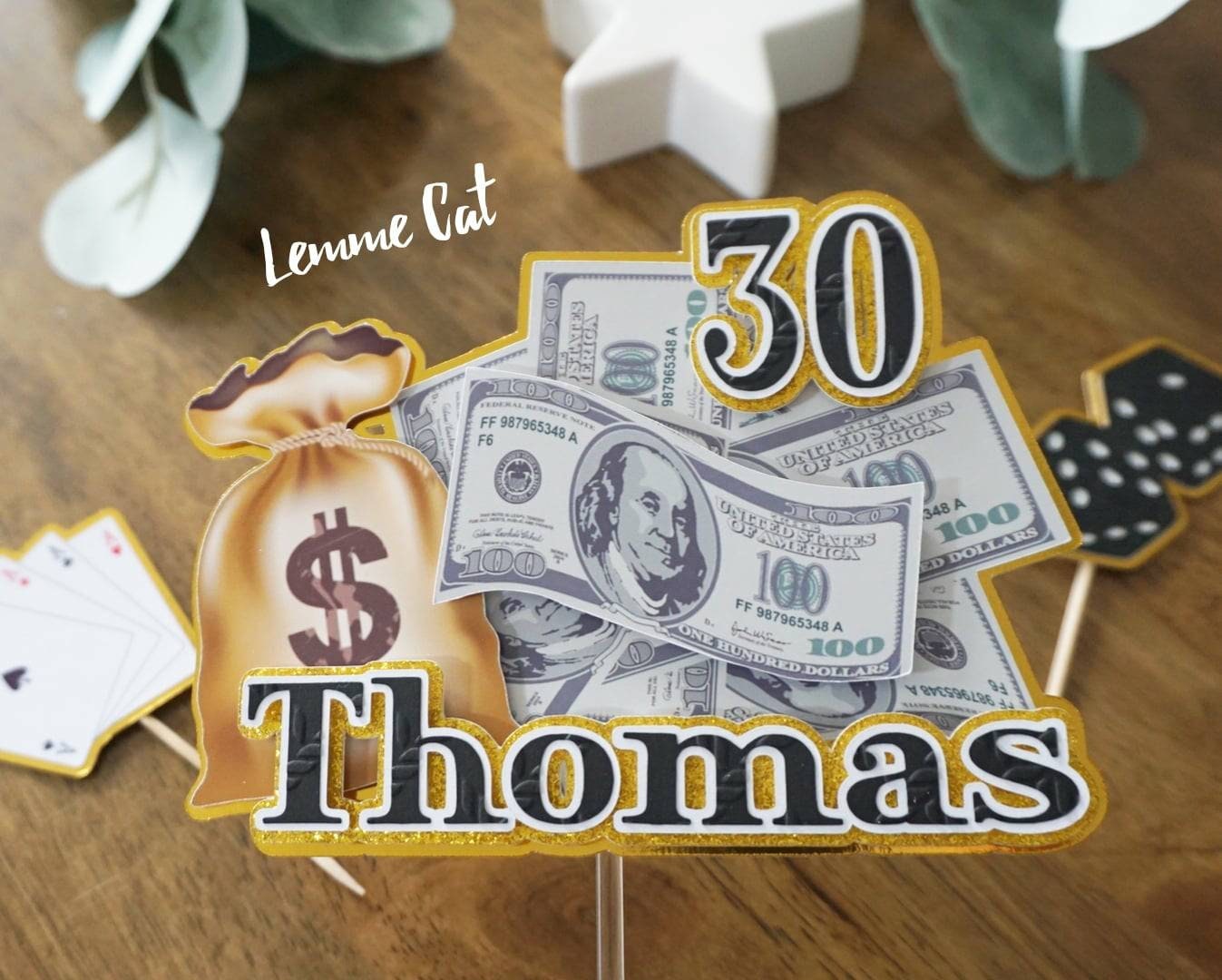 3D handmade Money Cake Topper and 2pcs Mini Topper / Cupcake | Etsy