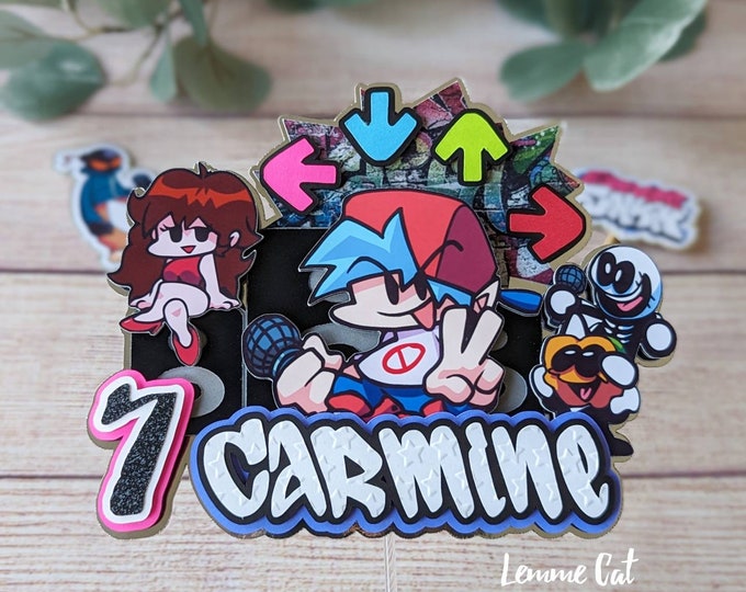 3D (handmade) FNF Cake Topper and 2pcs Mini Topper / Cupcake Topper ...