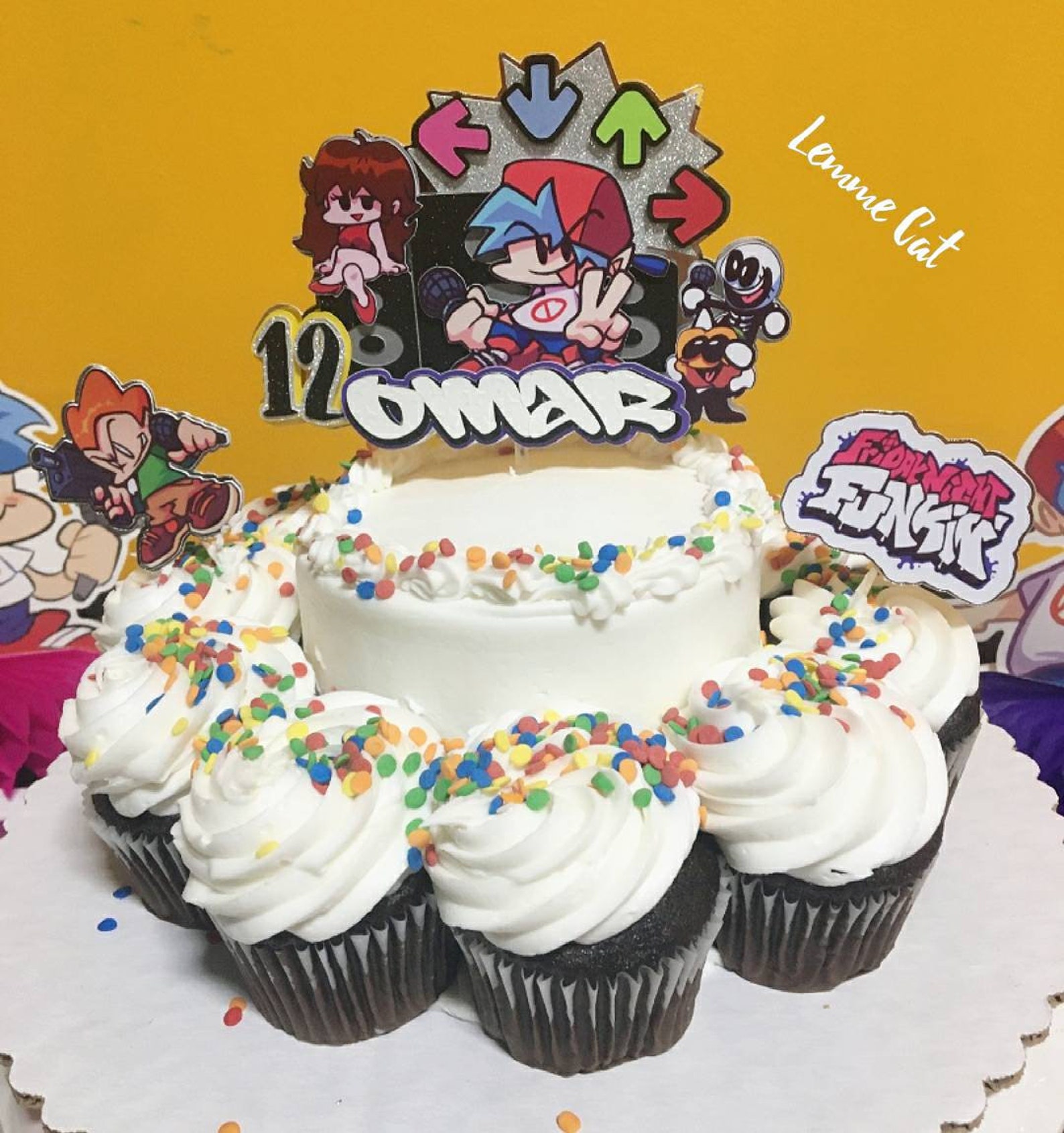 3D handmade FNF Cake Topper and 2pcs Mini Topper / Cupcake | Etsy