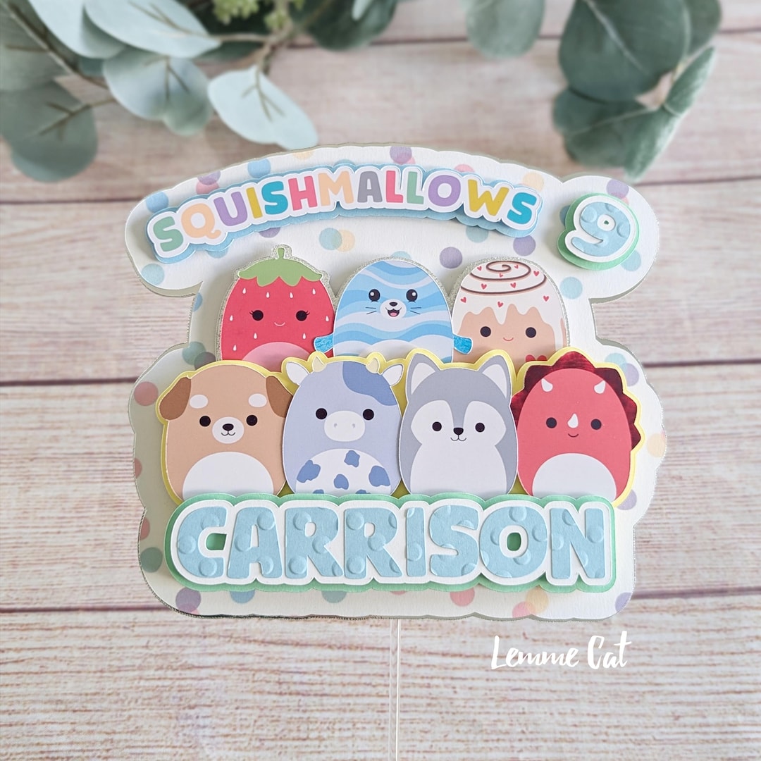 3D (handmade) Squishmallow Cake Topper + 2 Mini / Personalized - Etsy