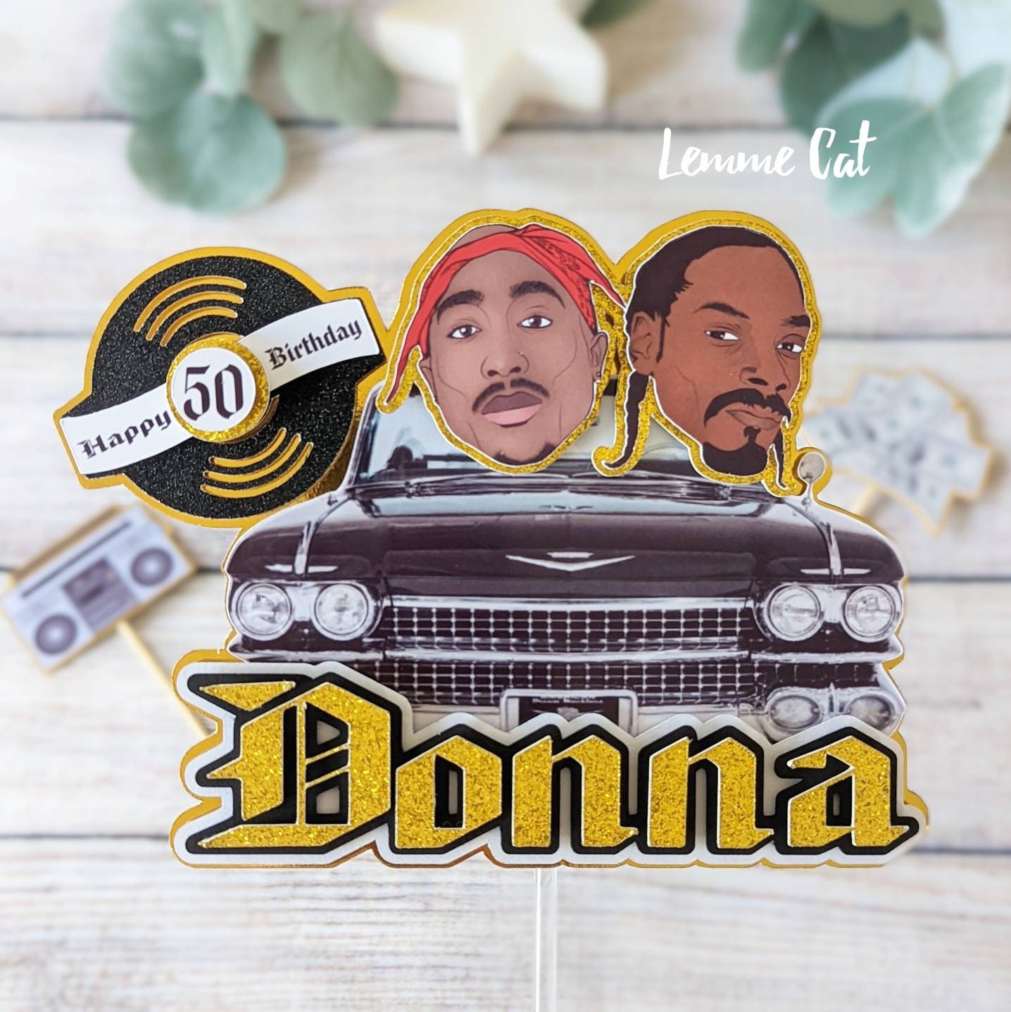 3D handmade Hip Hop Cake Topper and 2pcs Mini Topper / - Etsy