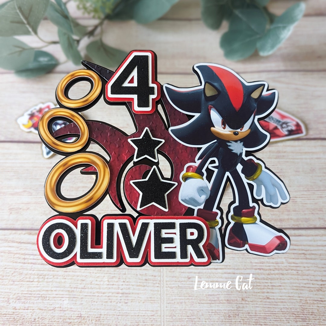 3D (handmade) Shadow the HH Cake Topper and 2pcs Mini Topper / Cupcake ...