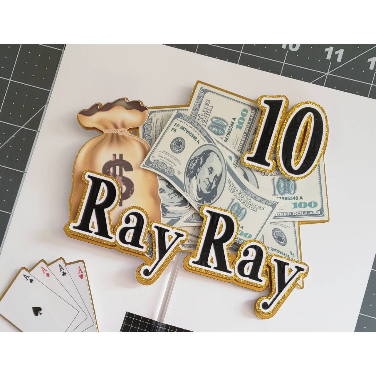 3D handmade Money Cake Topper and 2pcs Mini Topper / Cupcake | Etsy