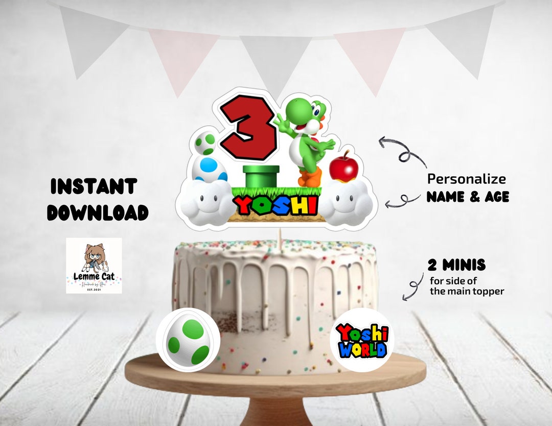 Instant Download / Yoshi / Cake Topper 2 Mini / Persovalize / PNG - Etsy