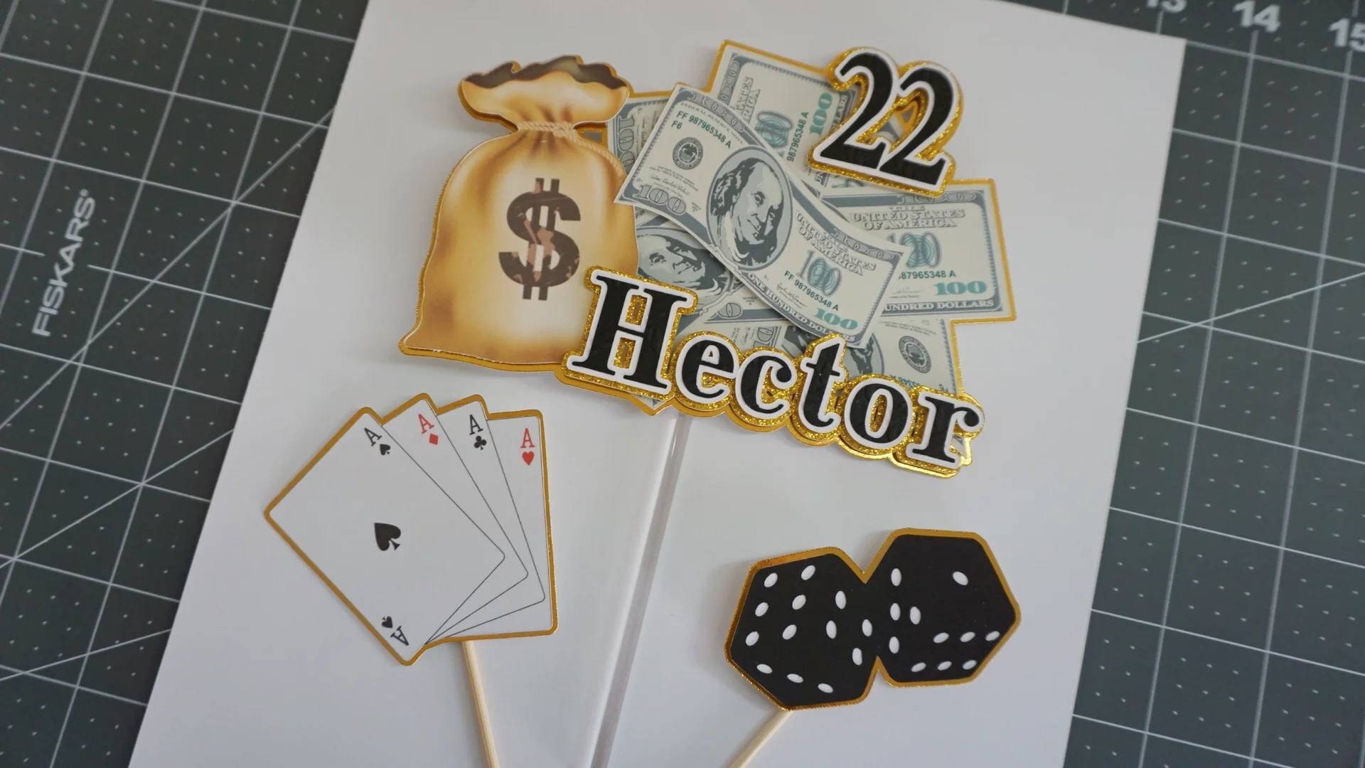 3D handmade Money Cake Topper and 2pcs Mini Topper / Cupcake | Etsy