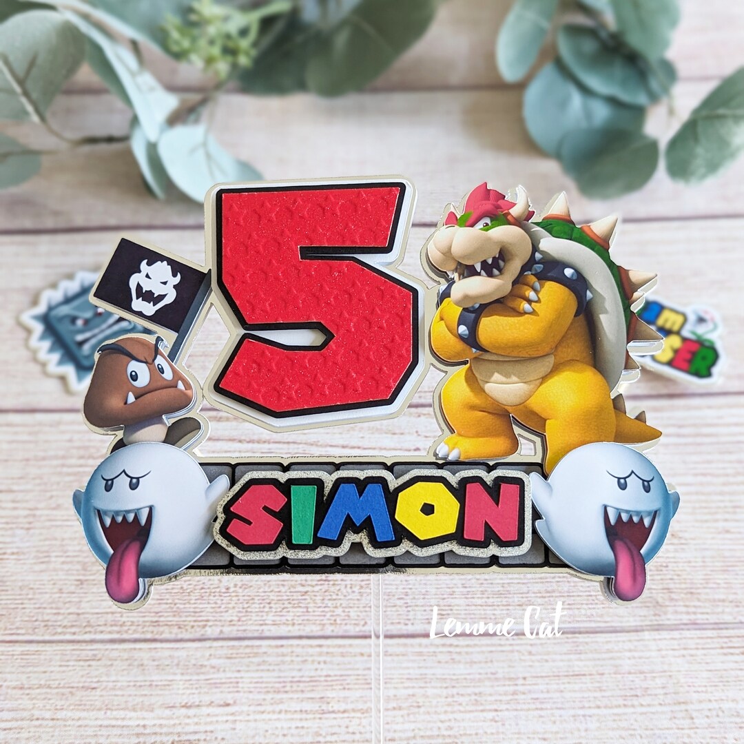 3D (handmade) Bowser Cake Topper + 2 Mini / Personalized - Etsy