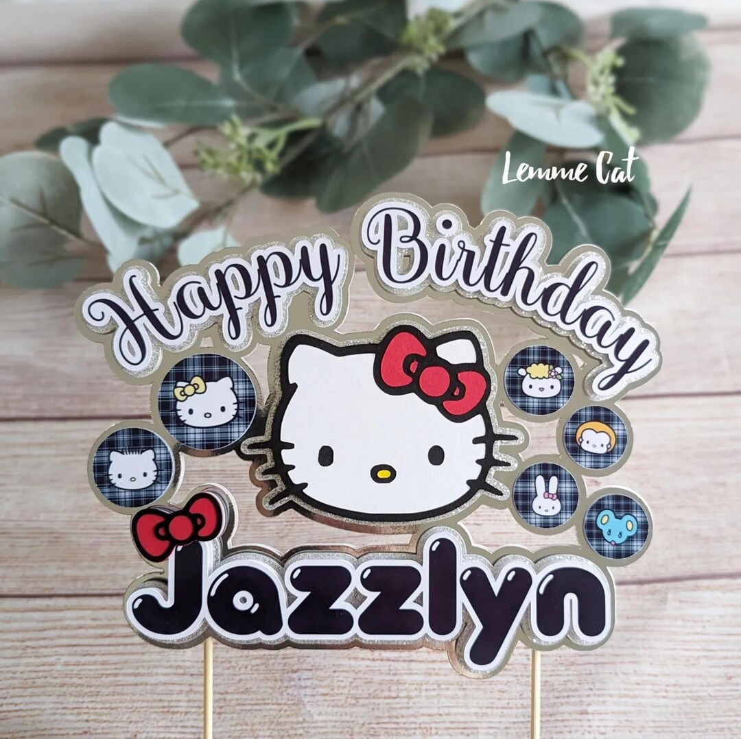 3D (handmade) Hello Kat Cake Topper / Personalized - Etsy