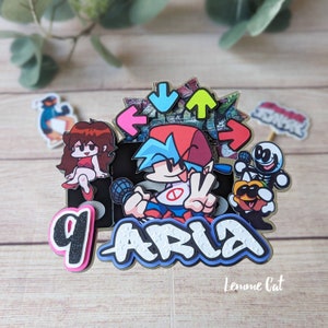 3D (handmade) FNF Cake Topper and 2pcs Mini Topper / Cupcake Topper ...