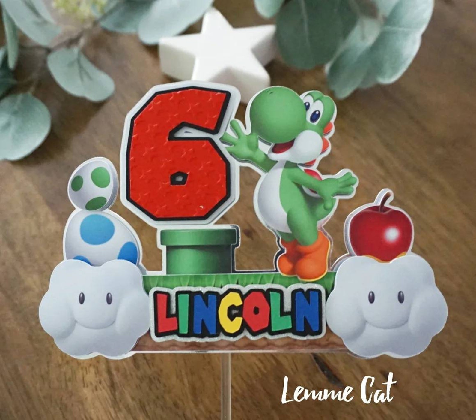 3D handmade Yoshi Cake Topper / Cupcake Topper / | Etsy