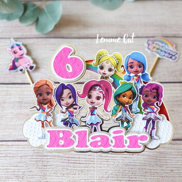 Rainbow Cake Topper - Etsy