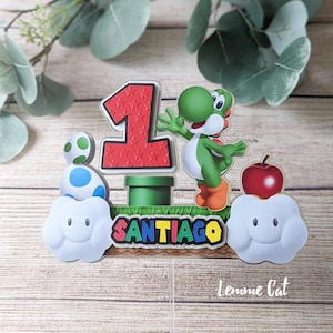 3D handmade Yoshi Cake Topper / Cupcake Topper / - Etsy