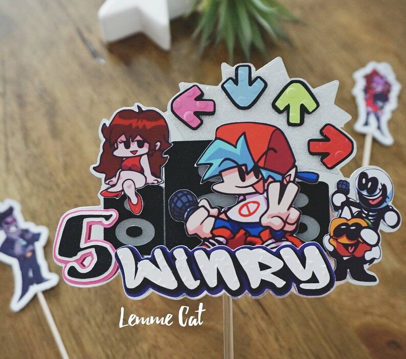 3D handmade FNF Cake Topper and 2pcs Mini Topper / Cupcake | Etsy