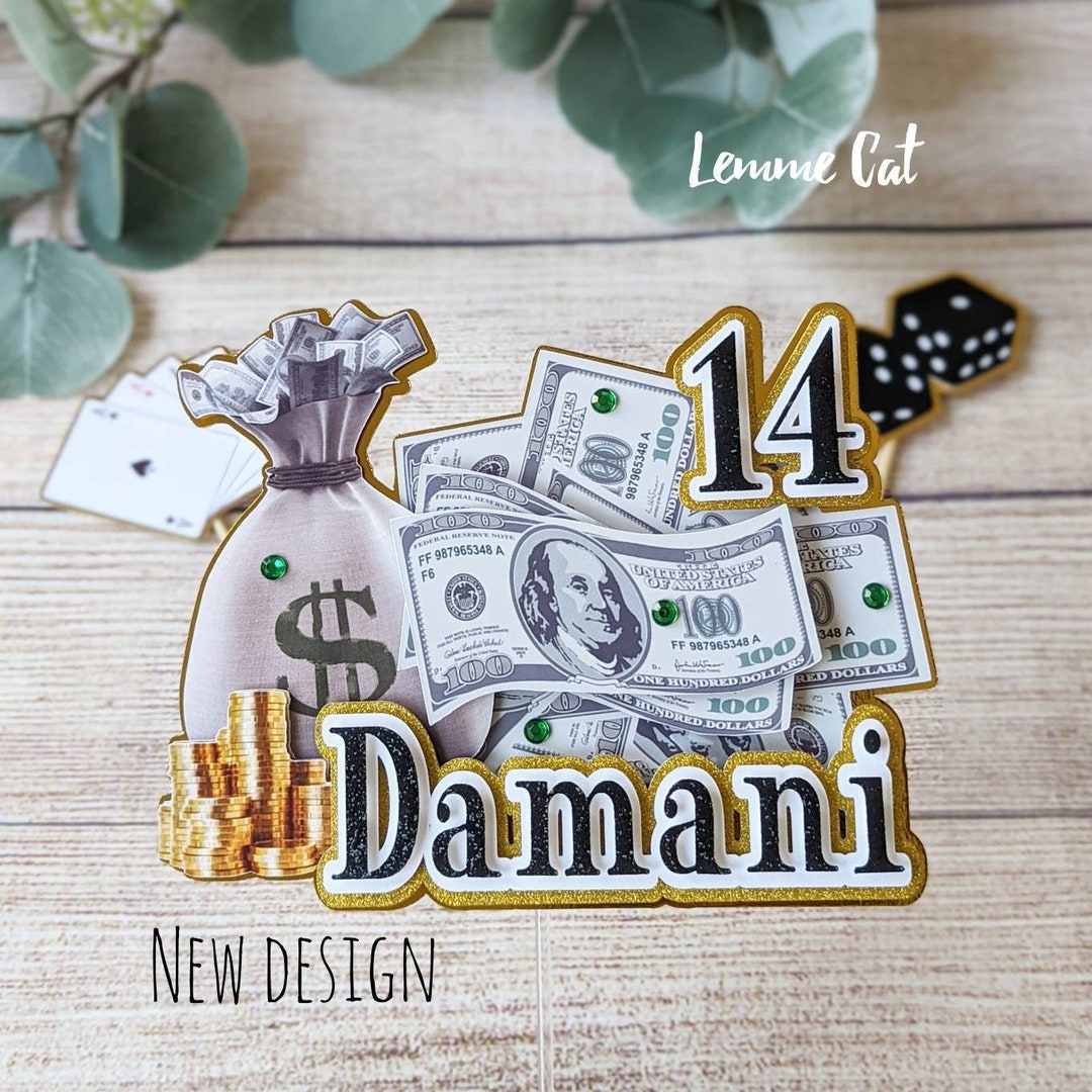 3D (handmade) Money Cake Topper and 2pcs Mini Topper / Cupcake Topper ...